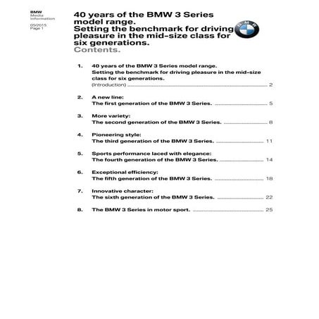 BMW 3 Series - 40 Years history of a classic | PDF