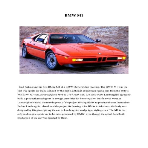 Bmw M1 | PDF