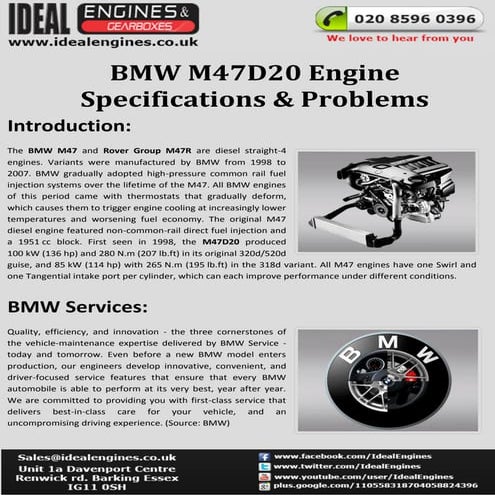 BMW M47D20 Engine | PDF