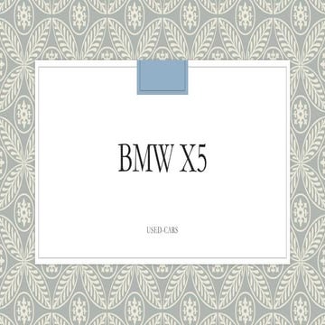 The bmw x5 specification sheet | PDF