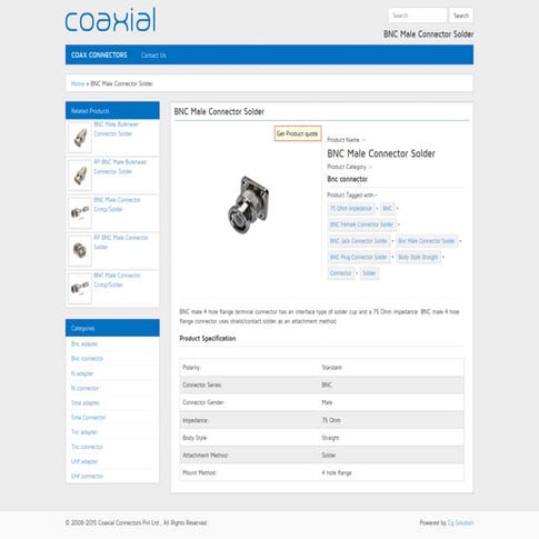 Bnc male connector solder | PDF