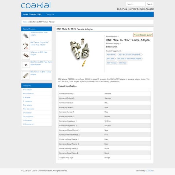 Bnc male to bnc female right angle adapter | PDF