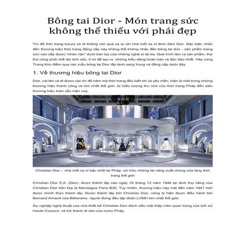 Bông tai Dior | PDF