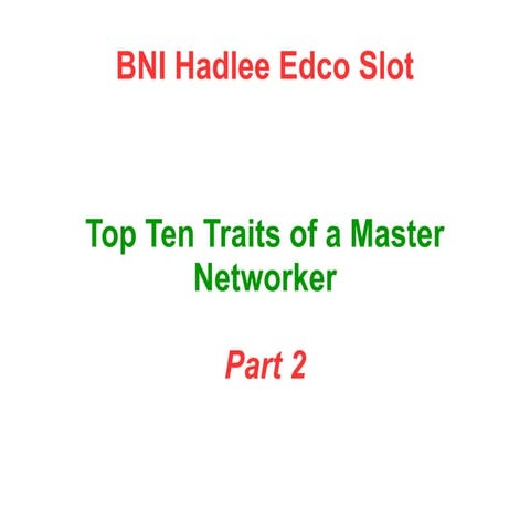 BNI Education slot meeting presentations | PPTX