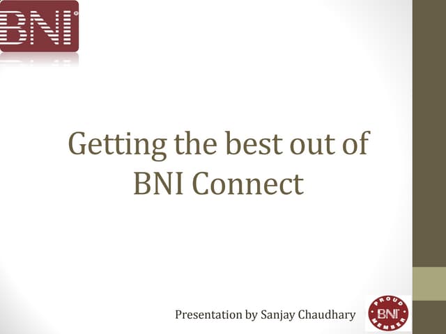 BNI Feature Presentation (10 minute presentation) | PPTX