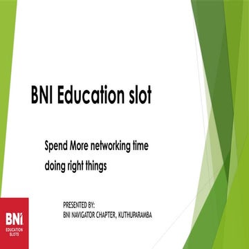 BNI Education slot meeting presentations | PPTX