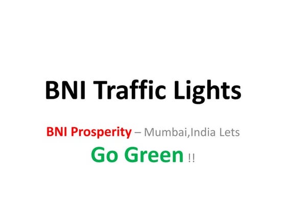GO GREEN - THE BNI WAY | PPTX | Business | Business and Finance