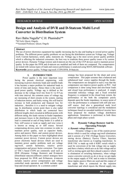 Voltage sag and it’s mitigation | PPTX