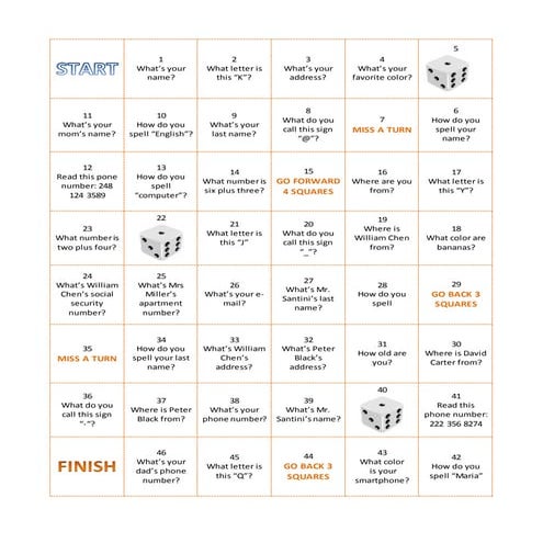 Board game personal info | PDF