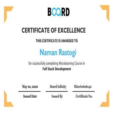 Board infinity certificate | PDF