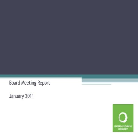 Leadership Learning Community Board Report | PPT