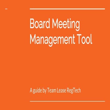 Board Meeting Management Tool | PPT