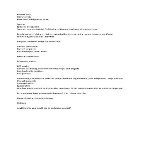 Board questionnaire | DOC