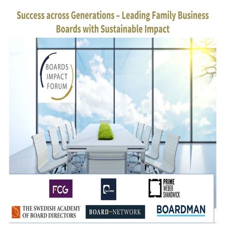 Family Business & Sustainability Webinar Presentation | PDF | Business Administration | Business