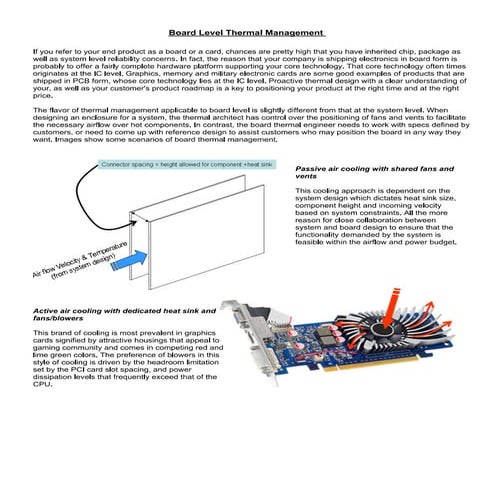 Board Level Thermal Management | PDF