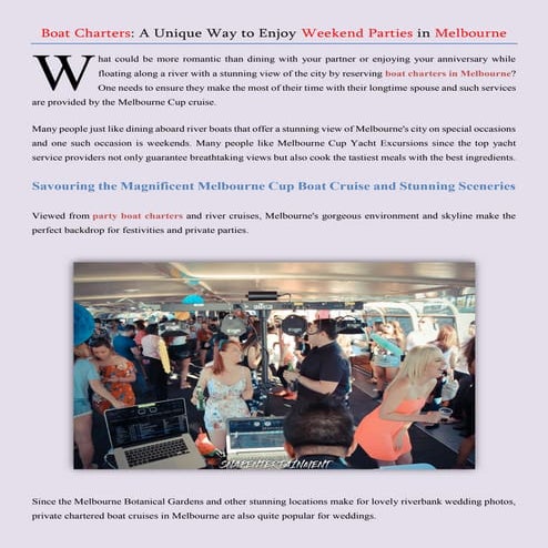 Boat Charters - A Unique Way to Enjoy Weekend Parties in Melbourne.pdf