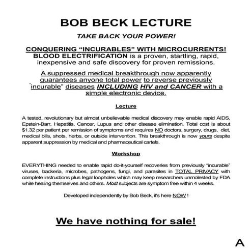 Bob Beck Paper | PDF