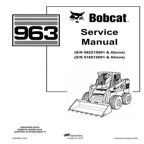 Bobcat t190 compact track loader service repair manual sn a3 lp11001 ...