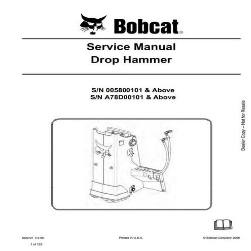 Bobcat Drop Hammer Service Repair Manual SN 005800101 And Above.pdf