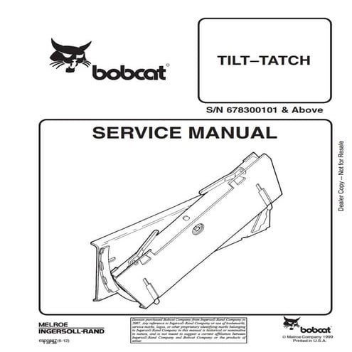Bobcat Tilt-Tatch Service Repair Manual SN 678300101 And Above.pdf