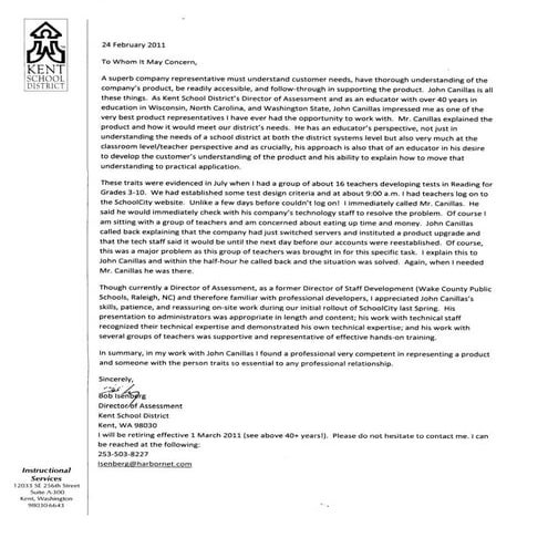 Letter of Recommendation From Tandy Taylor | PDF