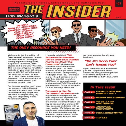 Bob Mangat's "The Insider" Newsletter Issue # 1 | PDF