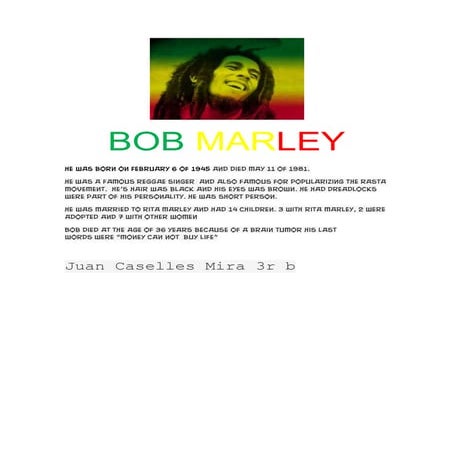 Bob marley | PPTX