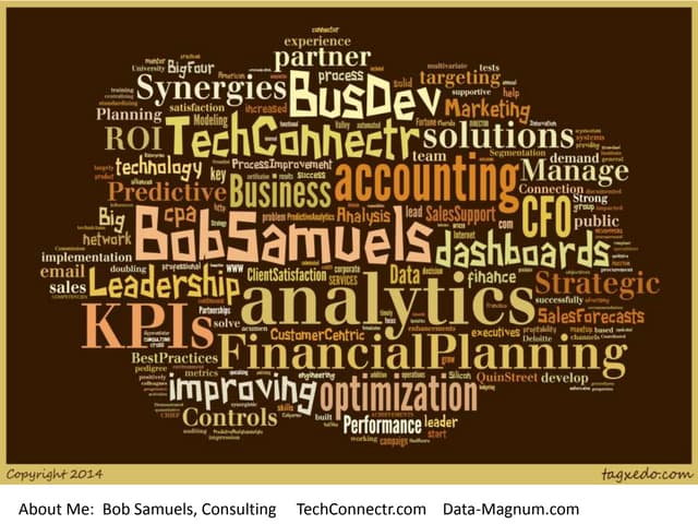 Bob Samuels Techconnectr Data Magnum About Me Ppt