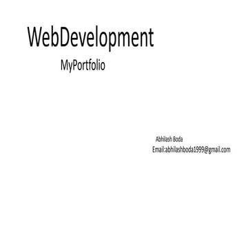 abhilash web development ppt | PPT