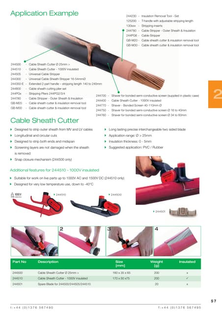 XLPE Insulation Removal Tools for High Voltage Cables | PDF