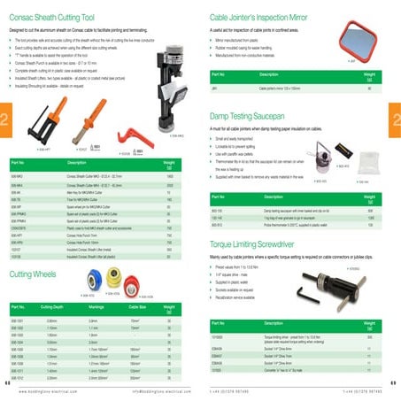 Boddingtons Electrical Consac Cable Jointing Tools - Consac Sheath ...
