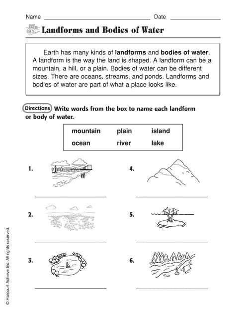 Land and water forms lesson | PPT