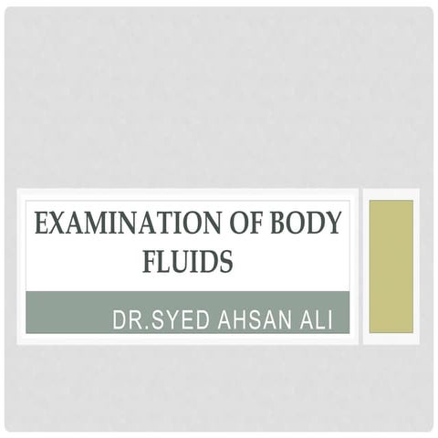 bodily fluids.pptx | Chemistry | Science