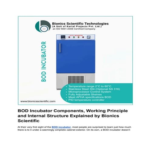 BOD Incubator for Laboratory Use Components, Features and Working ...