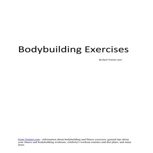 Bodybuilding Exercises | PDF