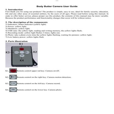 Body butter camera user guide | PDF