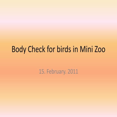 Body check for birds in mini zoo | PPTX