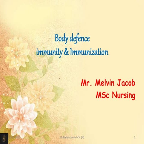 Body defense immunity & immunization | PPTX