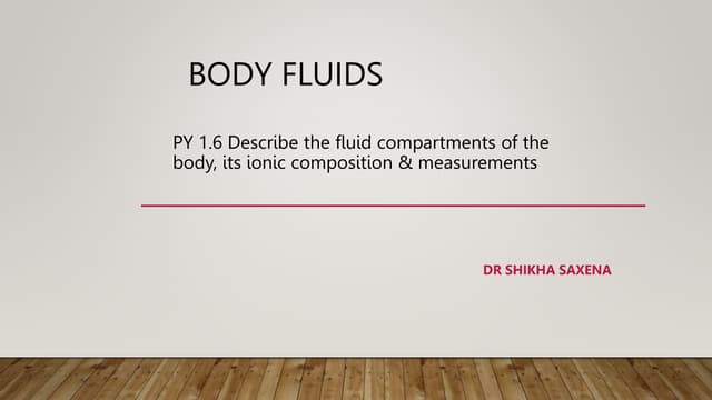 Body fluids | PPT