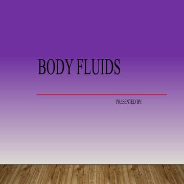 Body fluids it's definitions and categories | PPT