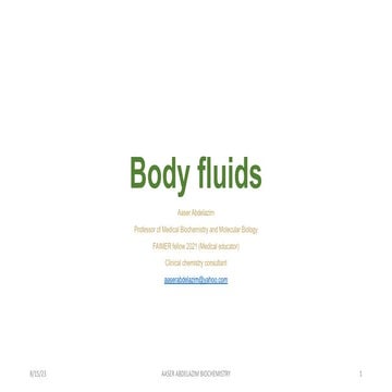 Body Fluids | PDF