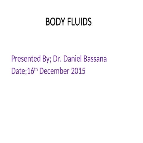 Body fluids | PPT