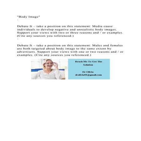 Body Image·Debate It – take a position on this statement Me.docx