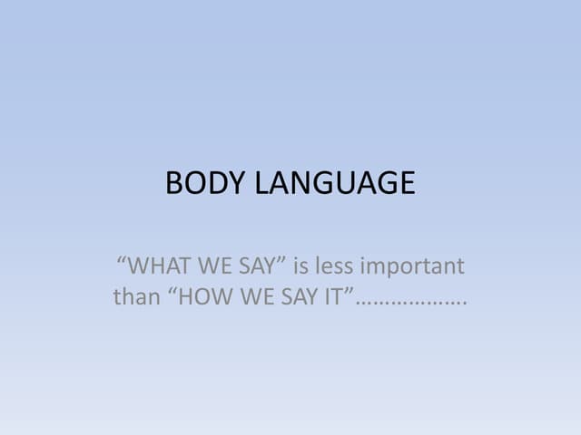 Body language in communication | PPTX