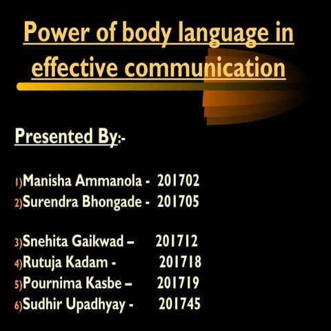 Effective Body Language For Presentation Skills | PPTX