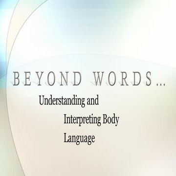 When you in hospitality industry, body language awareness is a must | PPT