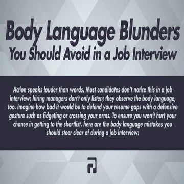 Body Language Blunders You Should Avoid in a Job Interview | PPT