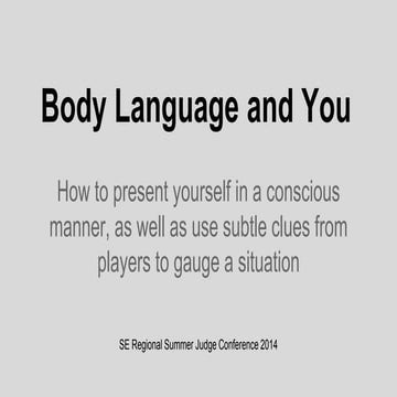 Body language judge seminar | PPTX