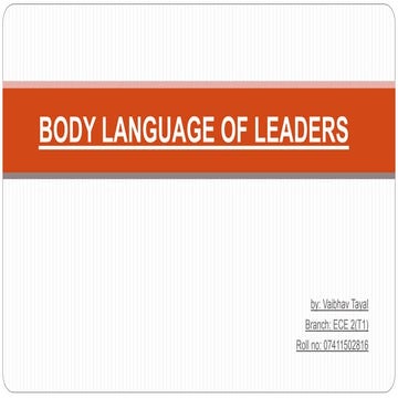 Body language of leaders | PPTX