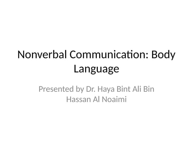 Body language in communication | PPTX
